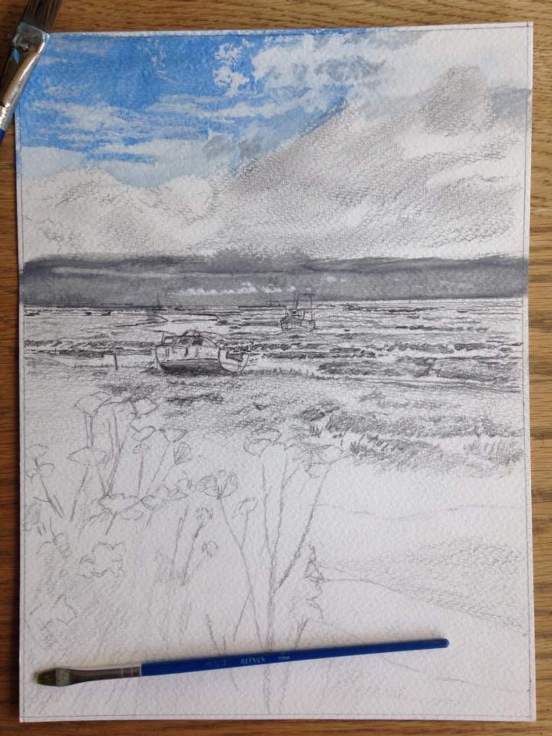 How I paint: Towards Southend – a ‘step by step’ – nigel wade art